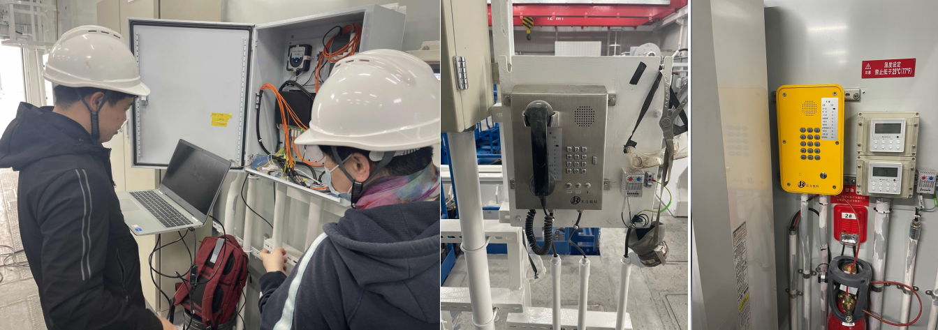 Technical Engineer Debugging Telephone Set On Crane in Port | JRTeck